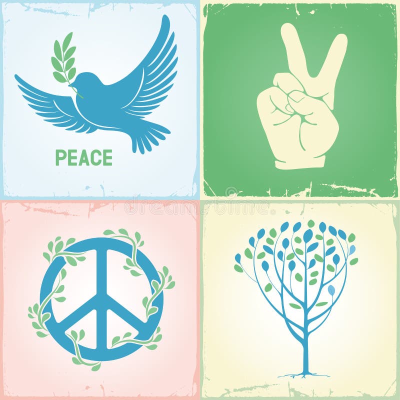 Set symboler för fred vektor illustrationer. Illustration av skydda ...