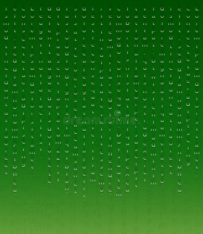 Falling Letters on a Green Background in the Matrix Style Stock Vector ...