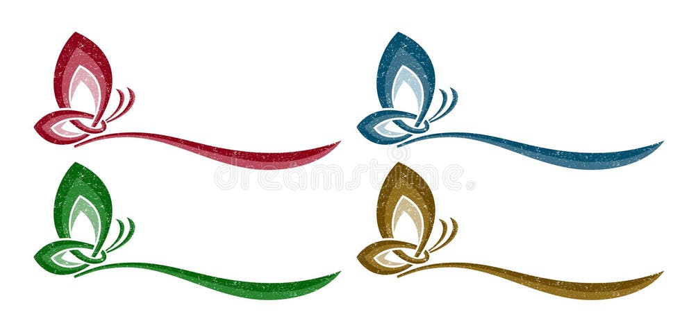 The Set Symbols of Butterflies. Stock Vector - Illustration of blue ...