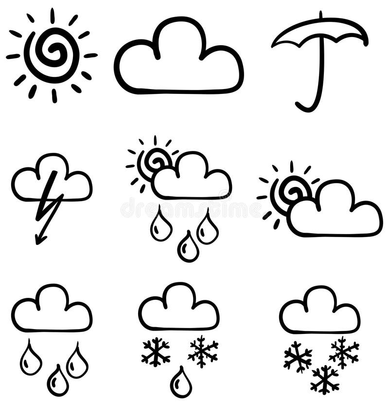 Symbols for weather. stock vector. Illustration of circle - 6062717