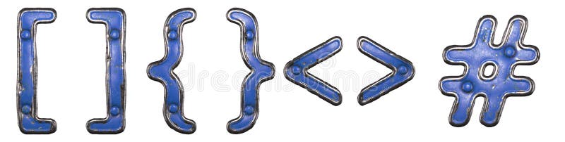 Set of Symbols Left and Right Squere Bracket, Left and Right Brace ...