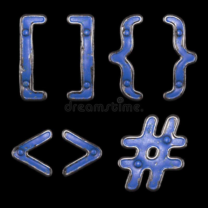 Set of Symbols Left and Right Squere Bracket, Left and Right Brace ...