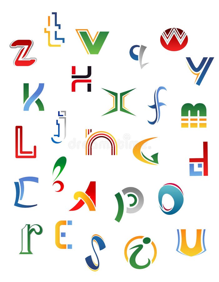 Set of Symbols, Letters and Icons Stock Vector - Illustration of ...