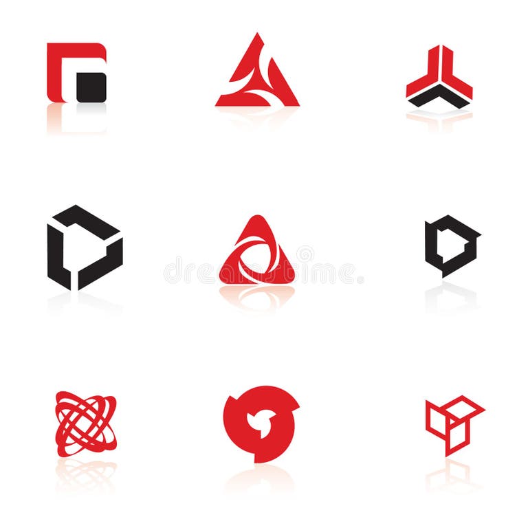 Set of Symbols, Logo Elements Stock Vector - Illustration of plastic ...