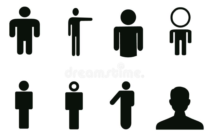 Set Symbols for Man, Boy, Gentleman Stock Illustration - Illustration ...