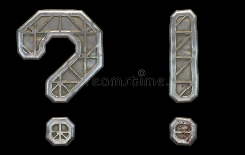 Set of Symbols Question Mark and Exclamation Mark Made of Industrial ...