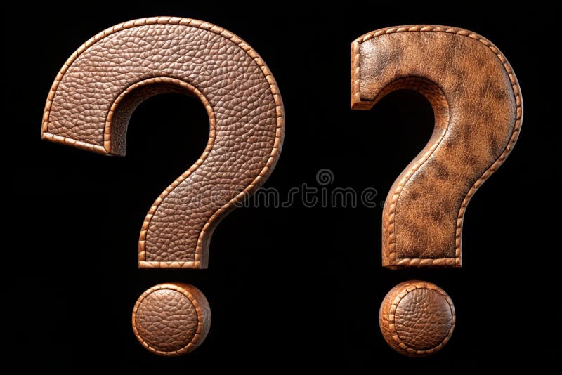 Set of Symbols Question Mark and Exclamation Mark Made of Leather Stock ...