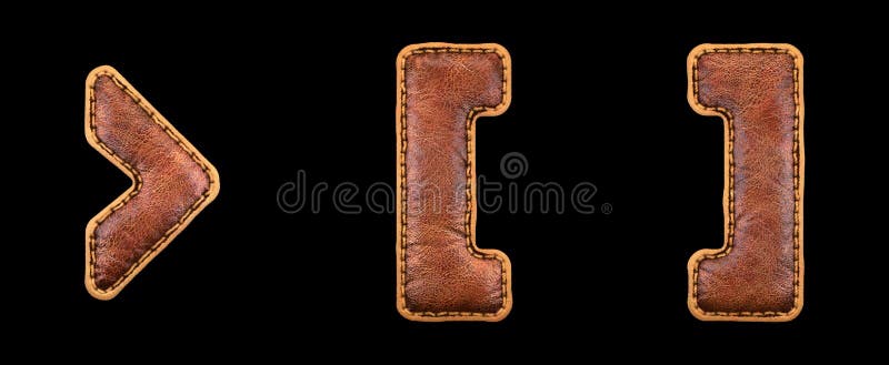 Set of Symbols Right Angle Bracket, Left and Right Bracket Made of ...