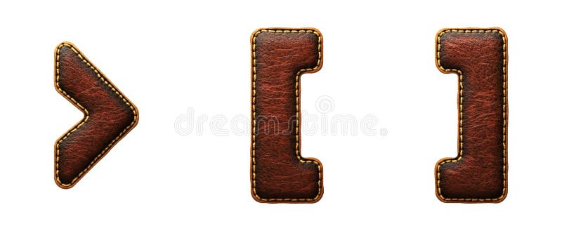 Set of Symbols Right Angle Bracket, Left and Right Bracket Made of ...