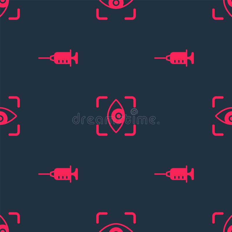 Set Syringe and Eye Scan on Seamless Pattern. Vector Stock Vector ...