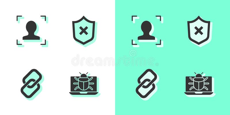 Set System Bug on Monitor, Face Recognition, Chain Link and Shield with ... Set System Bug on Monitor, Face Recognition, Chain Link and Shield with ...