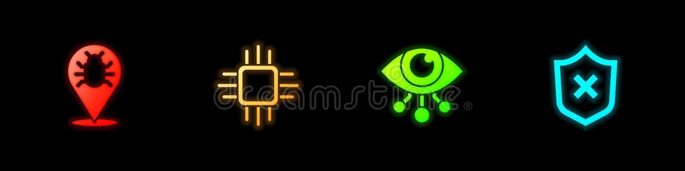 Set System Bug Processor With Microcircuits Cpu Eye Scan And Shield 3985