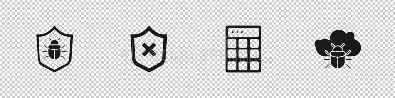 Set System Bug, Shield with Cross Mark, Password Protection and Cloud ... Set System Bug, Shield with Cross Mark, Password Protection and Cloud ...