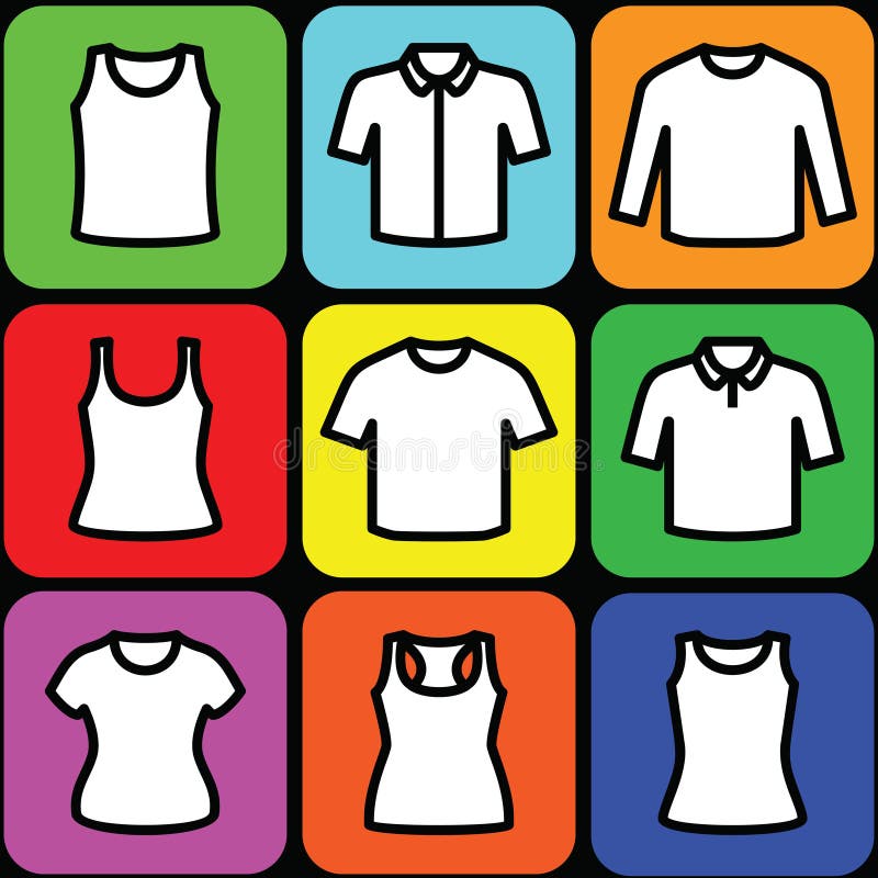 Set of T-shirts Icon Vector Stock Vector - Illustration of ...