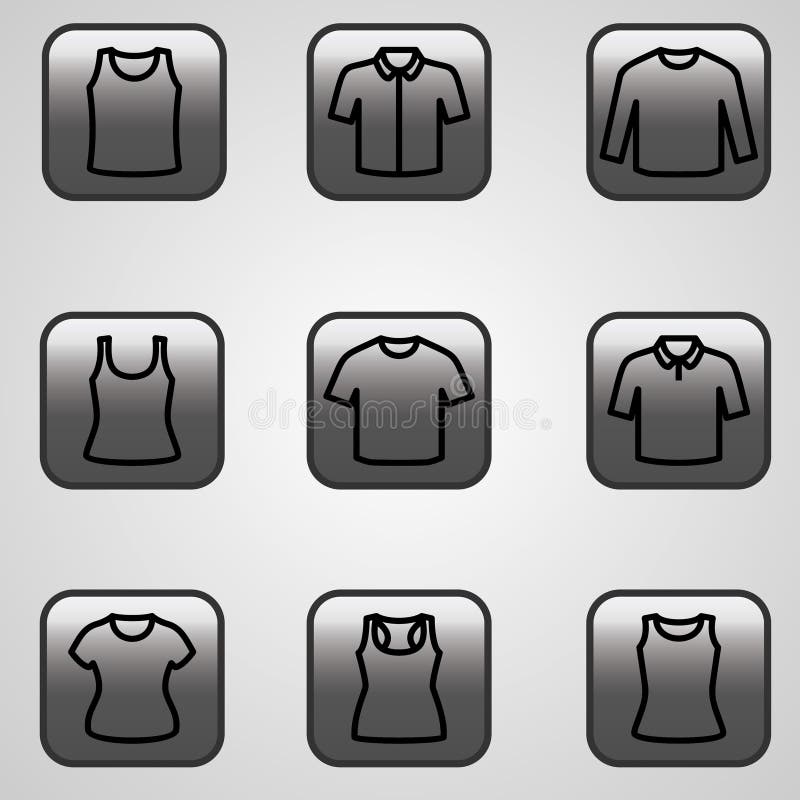Set of T-shirts Icon Vector Stock Vector - Illustration of female ...