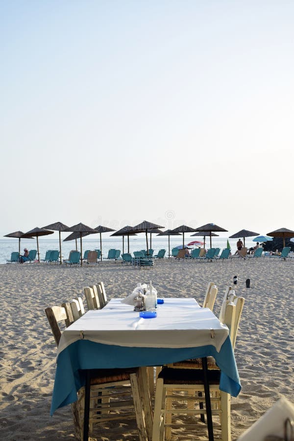 Set Table for Dinner on the Beach Stock Photo - Image of beach, leisure ...