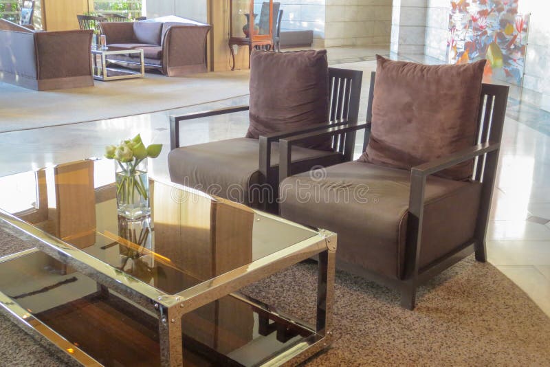 Set of Table in Hotel Lobby Stock Photo - Image of design, home: 135356370