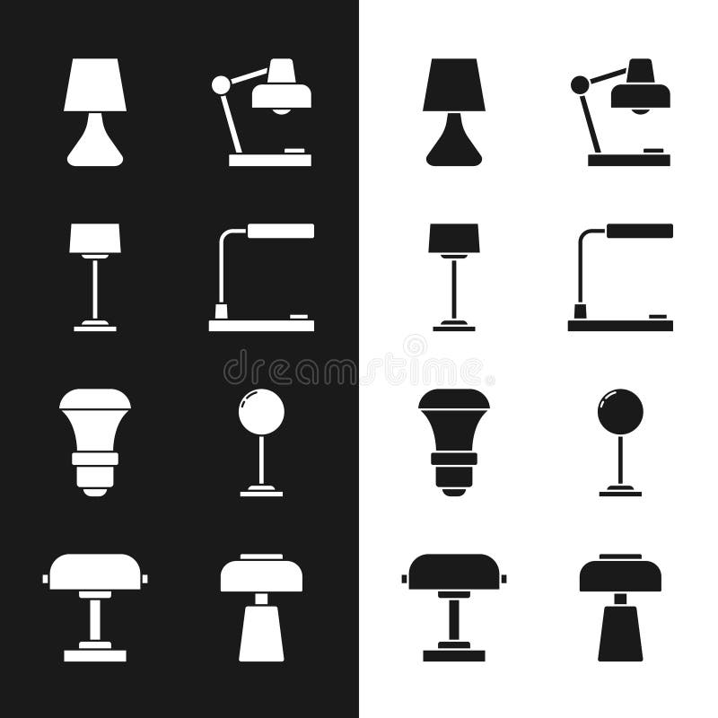 Set Table Lamp, Floor, LED Light Bulb, and Icon. Vector Stock Vector ...