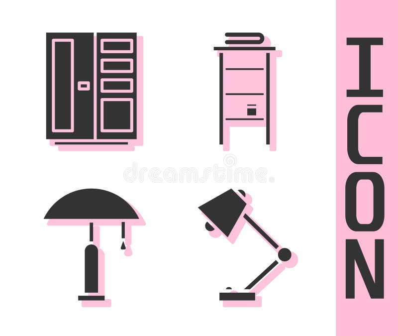 Set Table Lamp, Wardrobe, Table Lamp and Bathroom Rack with Shelves for ...