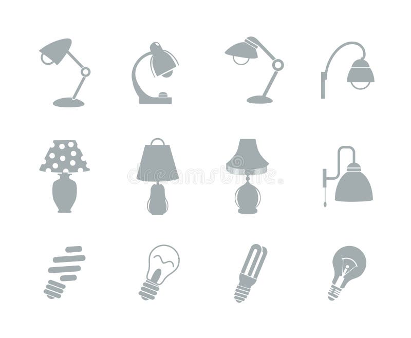 Set of table lamps. Vector stock vector. Illustration of isolated ...