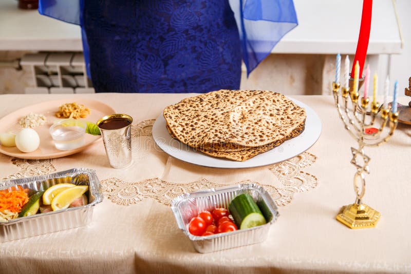 Set Table for the Passover Seder with Candles. Stock Photo - Image of ...