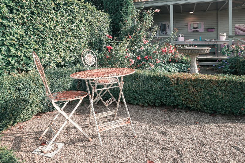 Set Table on the Porch of a Gazebo Stock Photo - Image of design ...