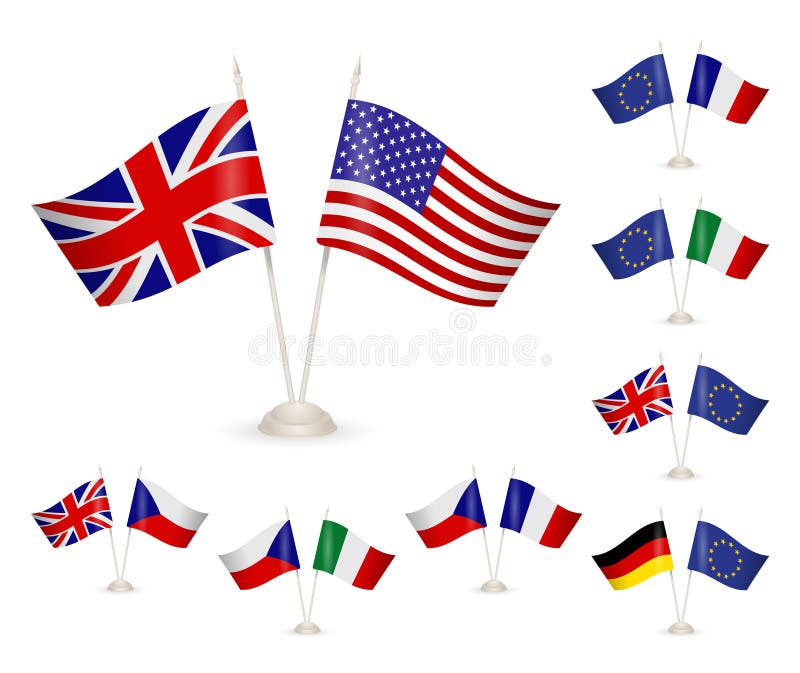 SET - Table Stand with Flags. Stock Vector - Illustration of kingdom ...