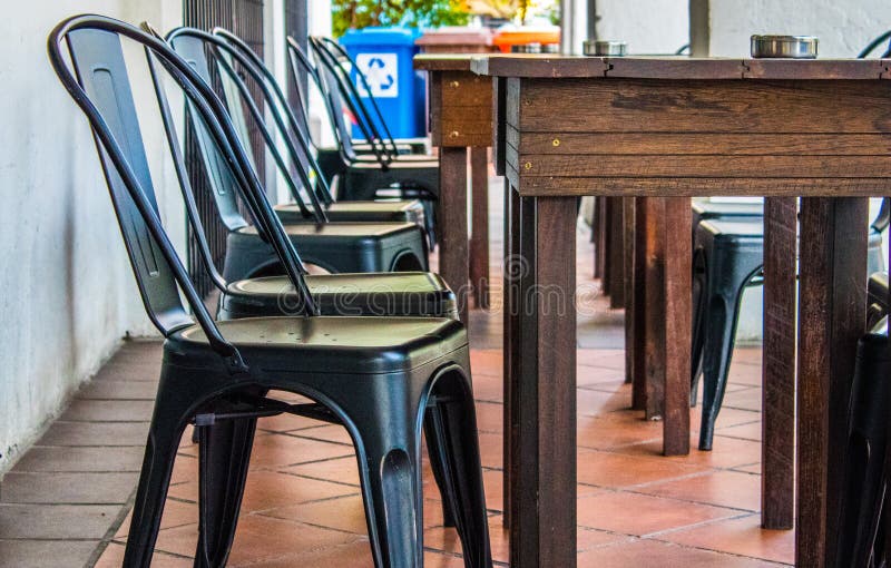 Restaurant`s Lunch Table Sets Stock Photo - Image of empty, banquet ...