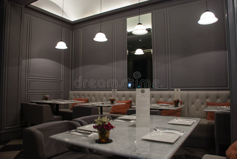 Set tables in restaurant stock photo. Image of wooden - 38851792