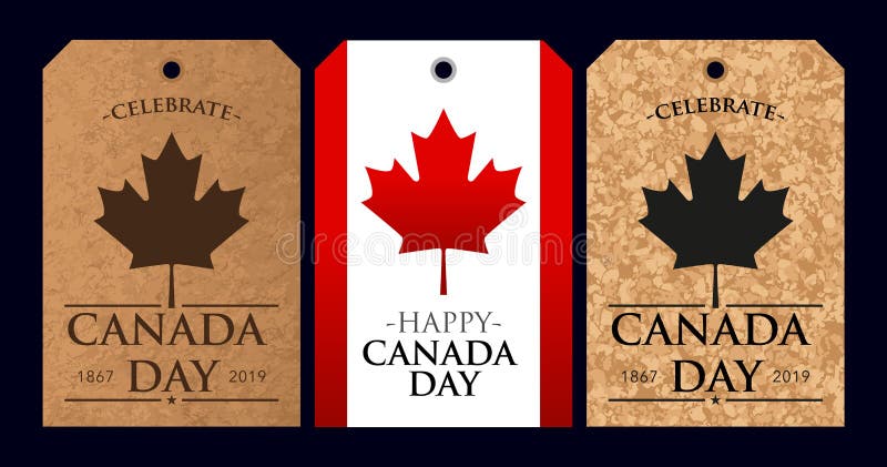 Set of Tags for Canada Day. Vector Stock Vector - Illustration of ...