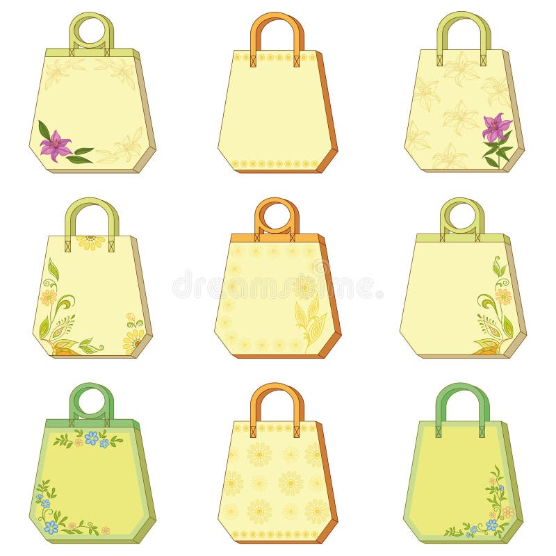 Tags with floral pattern stock illustration. Illustration of hand ...