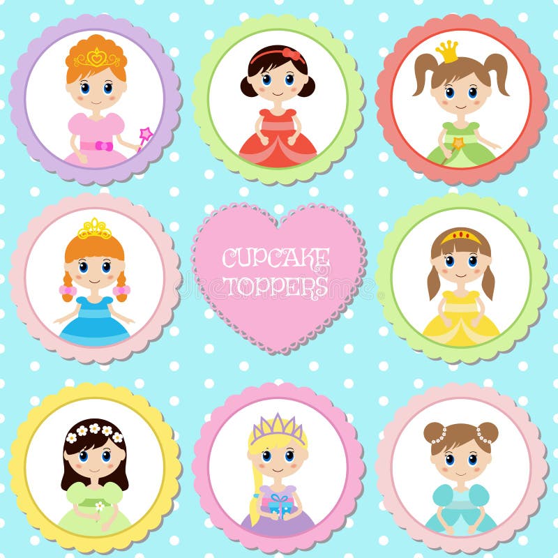 Set of Tags with Princess Theme. Stock Vector - Illustration of pattern ...