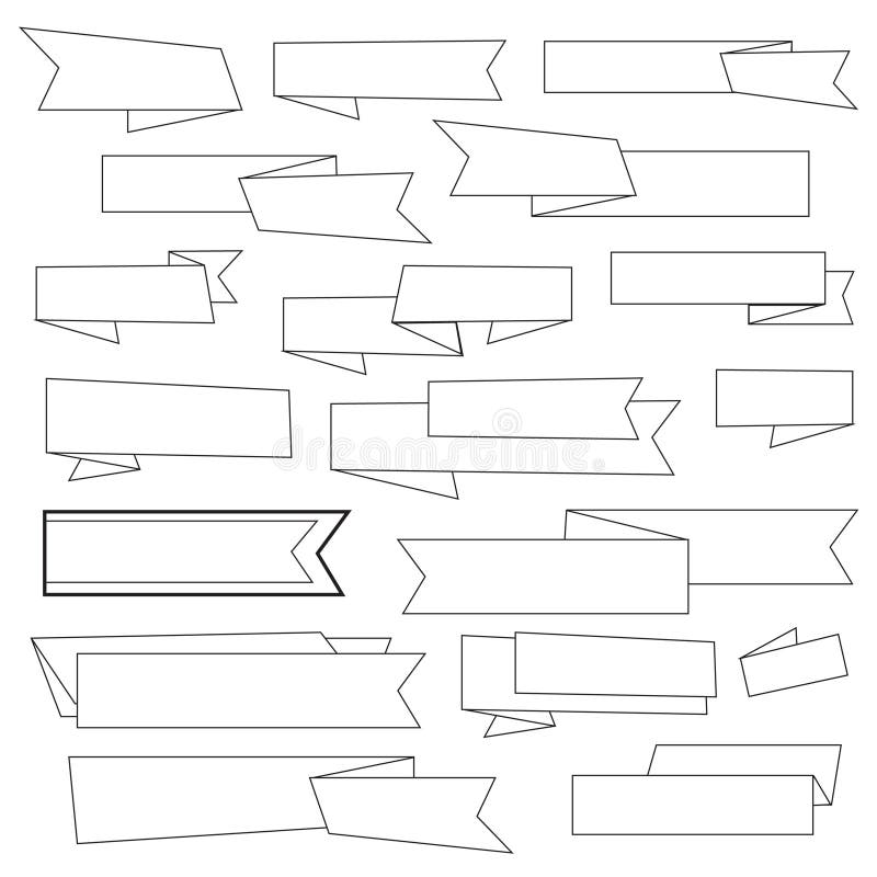 Set of Tags and Ribbon Symbols Stock Illustration - Illustration of ...