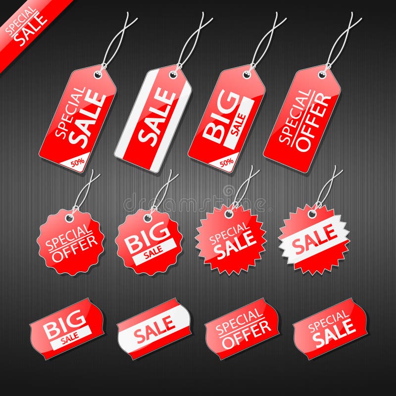 Set of tags for sale. stock illustration. Illustration of message ...