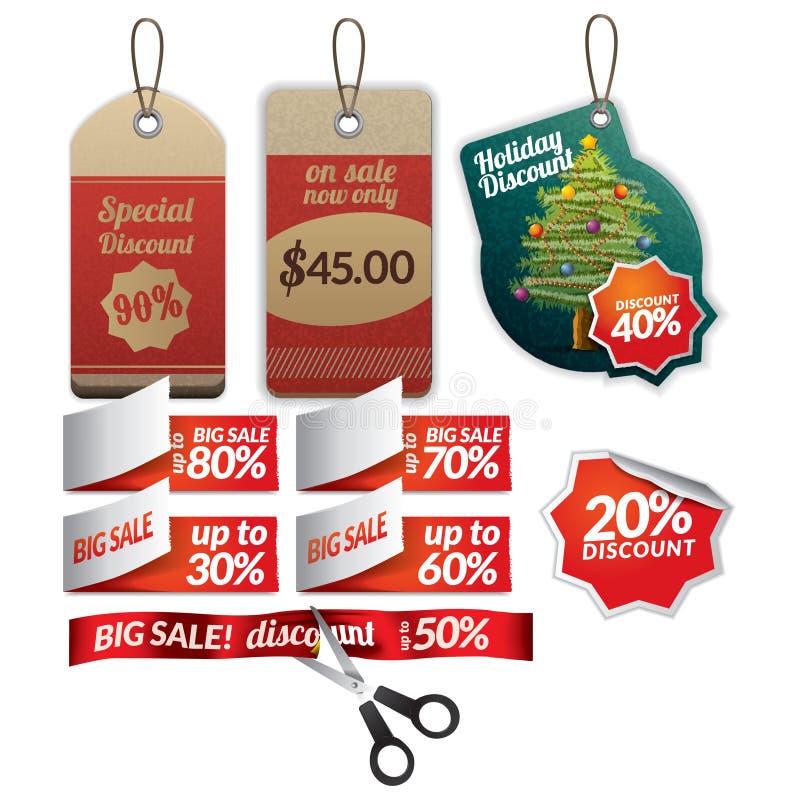 Set of Tags and Stickers. Vector Illustration Decorative Background ...