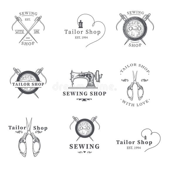 Set of Tailor Labels, Emblems and Design Elements. Stock Vector ...
