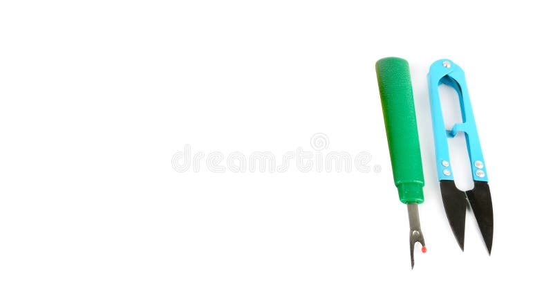 Set of Tailoring Tools Isolated on White. Wide Photo. Free Space for ...