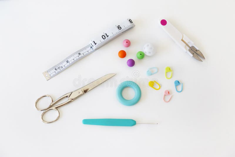 Set of Tailoring Tools for Knitting Stock Image - Image of homemade ...