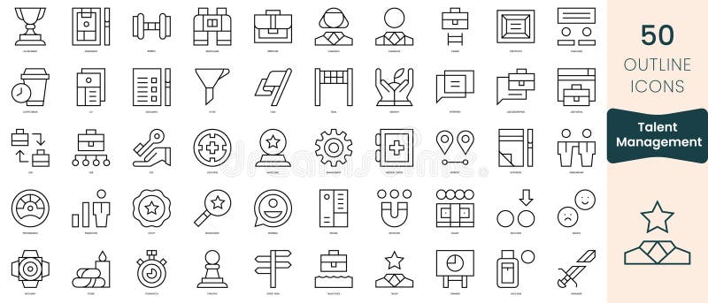 Set of Talent Management Icons. Thin Linear Style Icons Pack Stock ...