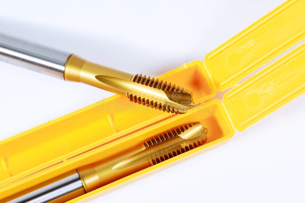 Set of Tap for Threading in Metal. Tool for Metal Processing Stock ...