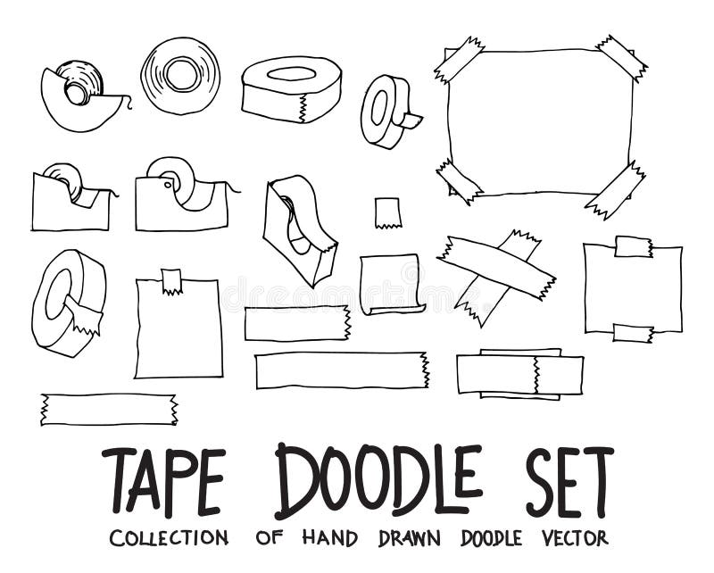 Office tape in hand stock illustration. Illustration of illustration ...