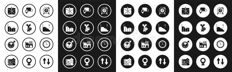 Set Target, Arrow, Pie Chart Infographic, Intersection Point, Financial Growth Decrease ...