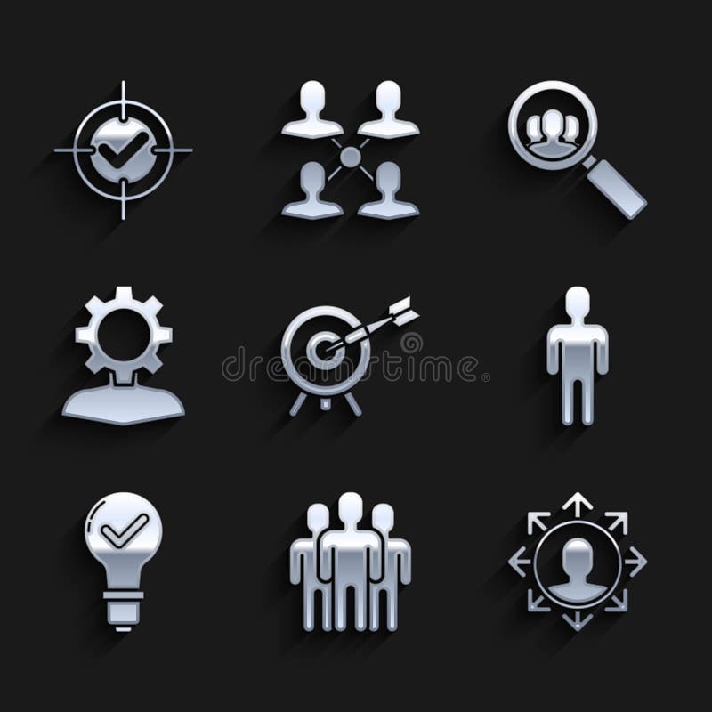 Set Target with Arrow, Users Group, Project Team Base, of Man in ...