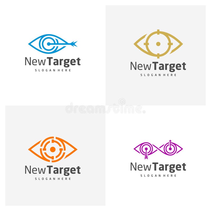 Set of Target Eye Logo Vector Template, Creative Target Logo Design ...