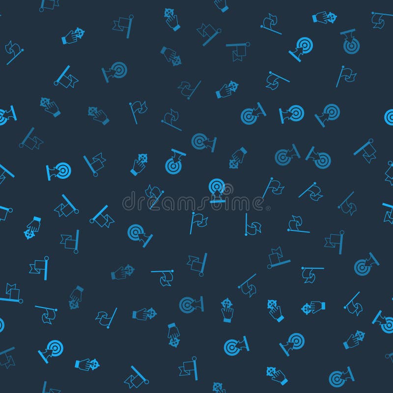 Set Target, Flag, with Arrow and on Seamless Pattern. Vector Stock ...