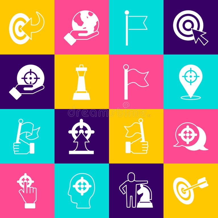 Set Target, Flag, Chess, and Icon. Vector Stock Vector - Illustration ...