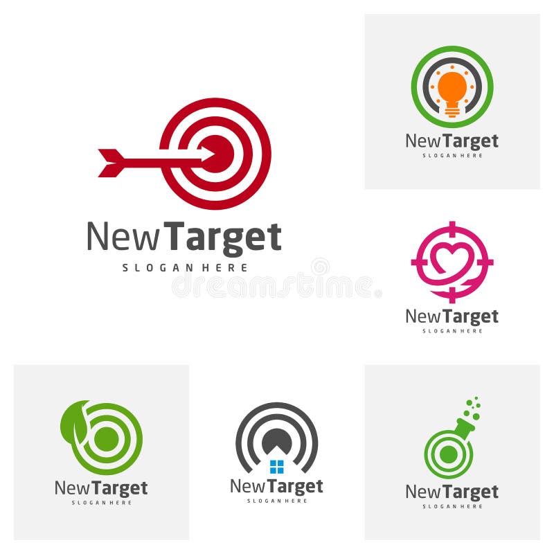 Set of Target Logo Vector Template, Creative Target Logo Design ...