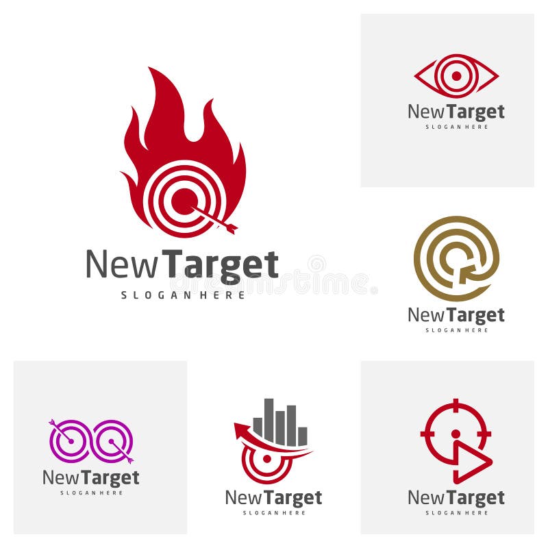 Set of Target Logo Vector Template, Creative Target Logo Design ...