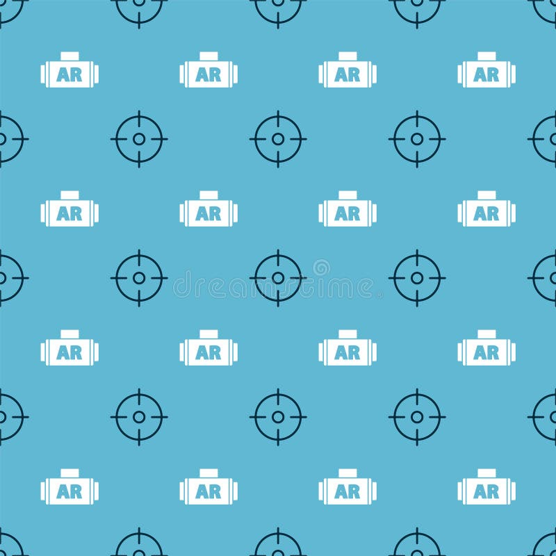 Set Target Sport and Ar, Augmented Reality on Seamless Pattern. Vector ...