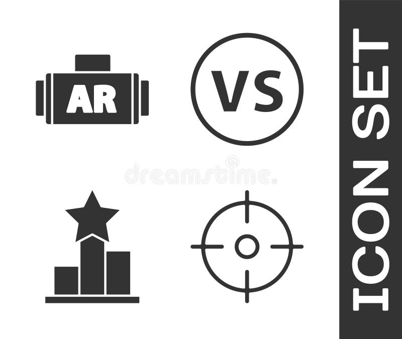 Set Target Sport, Ar, Augmented Reality, Star and VS Versus Battle Icon ...